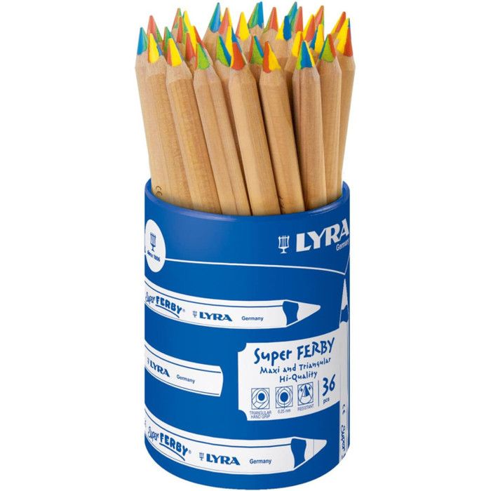 Pot en plastique Lyra avec 36 Lyra Super-Ferby® Unlacquered 4-Color ...