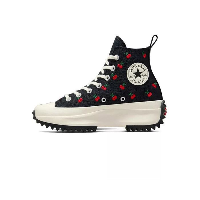 Basket CONVERSE RUN STAR HIKE HI Femme - Noir/Rouge - Tige en coton ...