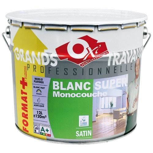 Peinture monocouche satin - 10 L - blanc - Cdiscount Bricolage