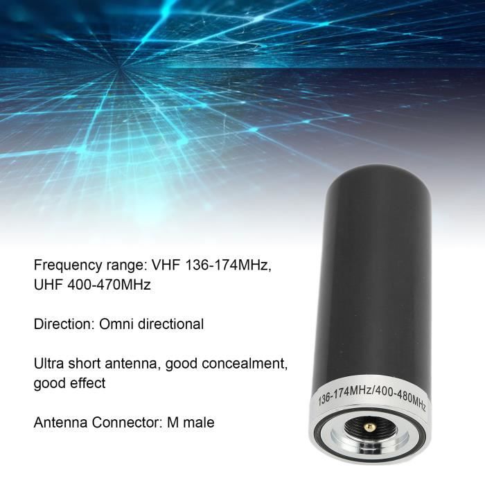 Antenne talkie-walkie de voiture VHF UHF 136‑174 MHz 400‑470 MHz double bande Noir - Cdiscount Auto