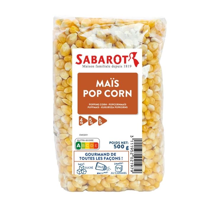 Maïs pop corn sachet de 500g Sabarot - Cdiscount Au quotidien