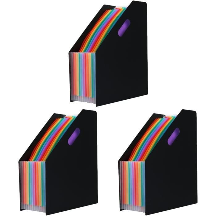 3Pcs Dossiers Réception De Facture Sur Table Debout Accordéon Couvre ...