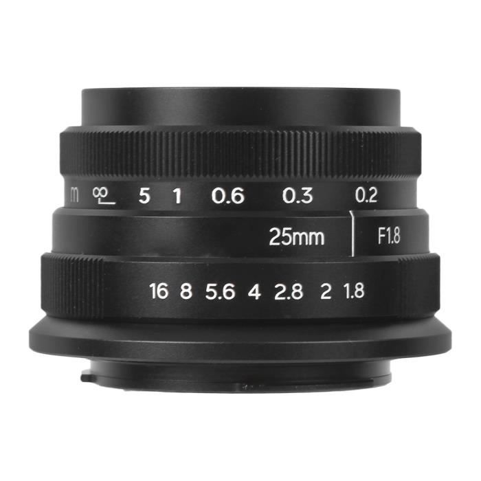 YOSOO Objectif de la caméra 25mm f1.8 Lentille Focale Fixe Portrait Manuelle Monture M43 pour ...