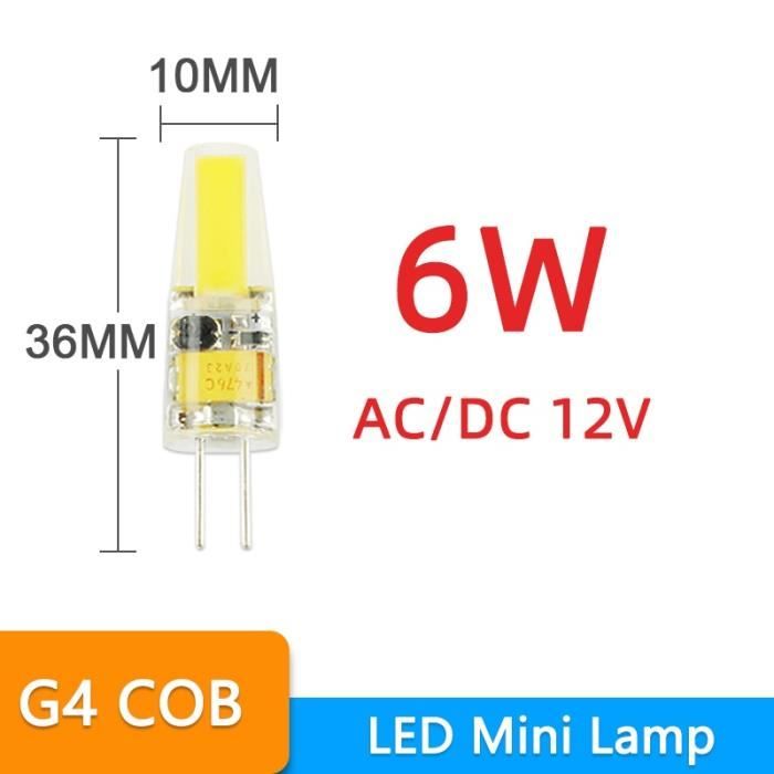 AMPOULE LED,COB ACDC 12V 6W-Warm White--Ampoule COB G4, ACDC 12V-AC220V 4W 6W 10W, lampe G4 3W ...