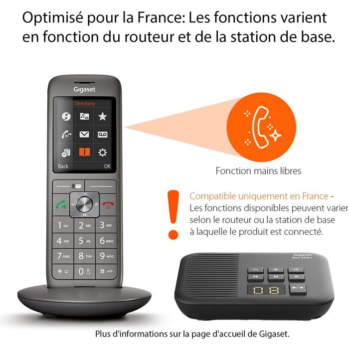 Téléphone fixe sans fil - SWROSE -CL660A Duo - Téléphone DECT, 2 ...