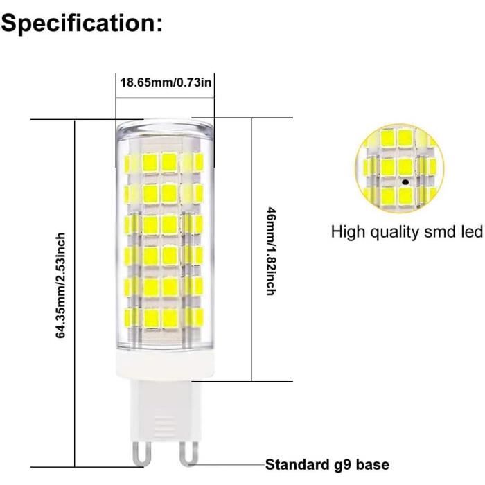 Ampoule Led G9, 9W G9 Led Lampes(Équivalent à 85W Halogène Ampoules G9), Led G9 Ampoules Blanc ...