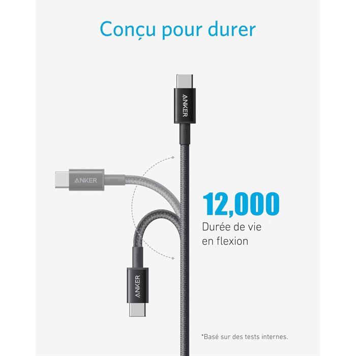 Câble USB-C vers USB-C-KAL-3M 100W Charge Rapide Pour iPhone 15-16 Pro ...