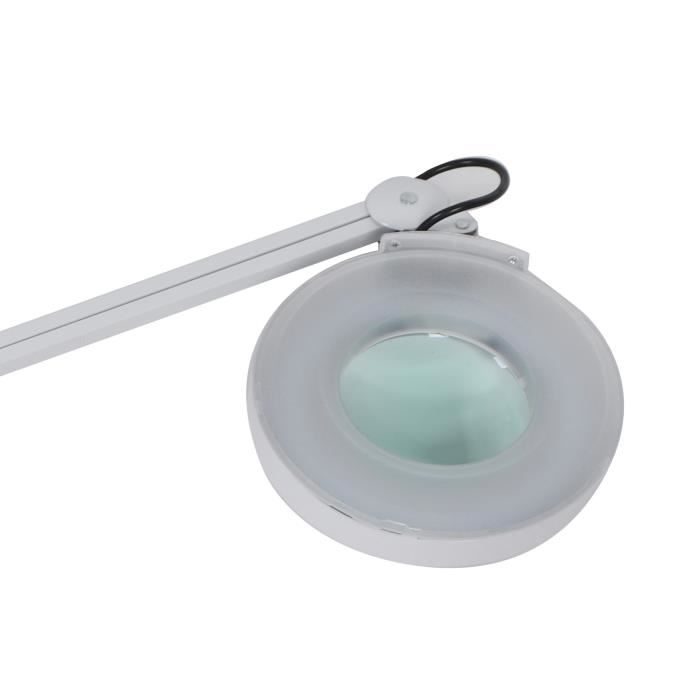 Lampe loupe 8x Loupe éclairée par LED, lampe de sol grossissante à bras ...