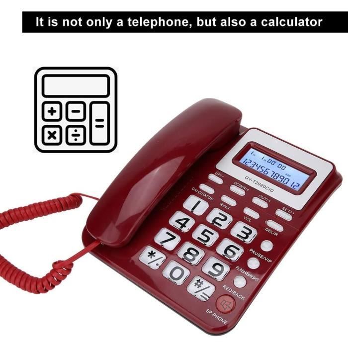 Schiuma Téléphones Filaires À Gros Boutons, Téléphone Fixe Avec Son Fort Pour Les Personnes ...