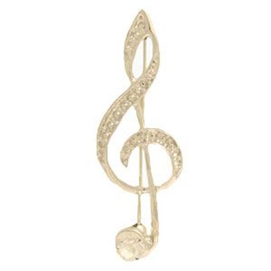 Broche clef de Sol blanche et argentée - Achat / Vente broche Broche ...