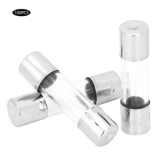 EJ.life Fusible AC250V 100 pièces fusible en verre accessoires de Protection de sécurité de ...