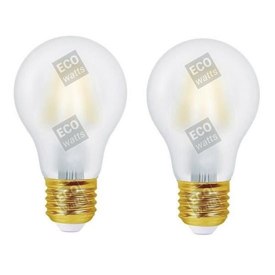 Lot de 2 ampoules Standard 8W E27 Blanc froid 1000lm matt - Cdiscount Maison