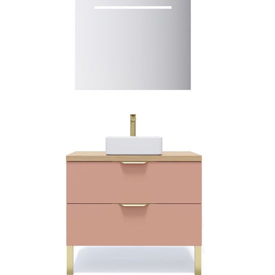 Meuble de salle de bain suspendu - HOMIFAB - Venice - 90cm - 2 tiroirs ...
