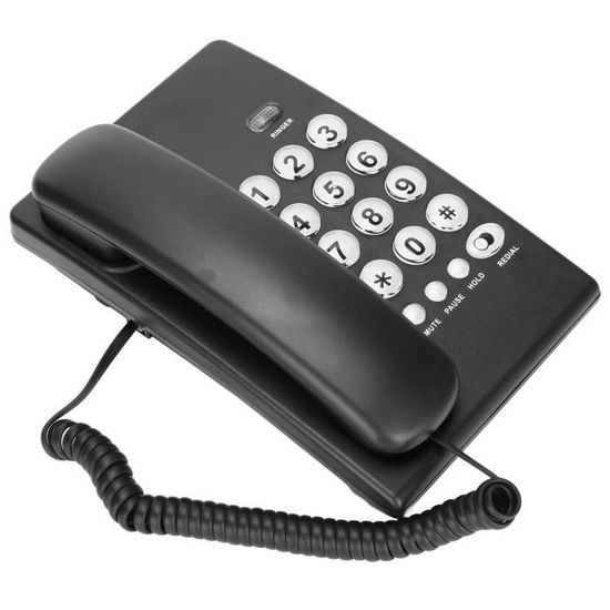 SURENHAP Téléphone fixe KX‑T504 Téléphone Filaire Simple Téléphone de Bureau Multifonctionnel ...