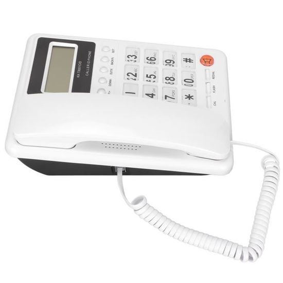 TMISHION Téléphone filaire d'hôtel KX‑T8001CID Téléphone filaire de bureau Accueil Hôtel ...