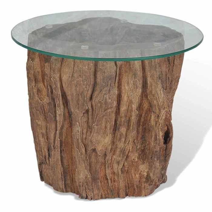 Table basse - BDM - Teck Verre 50x40cm SQZR765718 - BELLE MAISON DECO ...