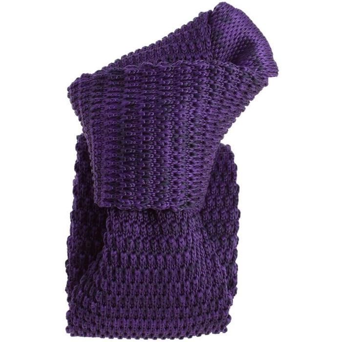 Cravate Tricot. Arcobaleno, Microfibre. Mauve Et Marine. Uni.[x18240 ...