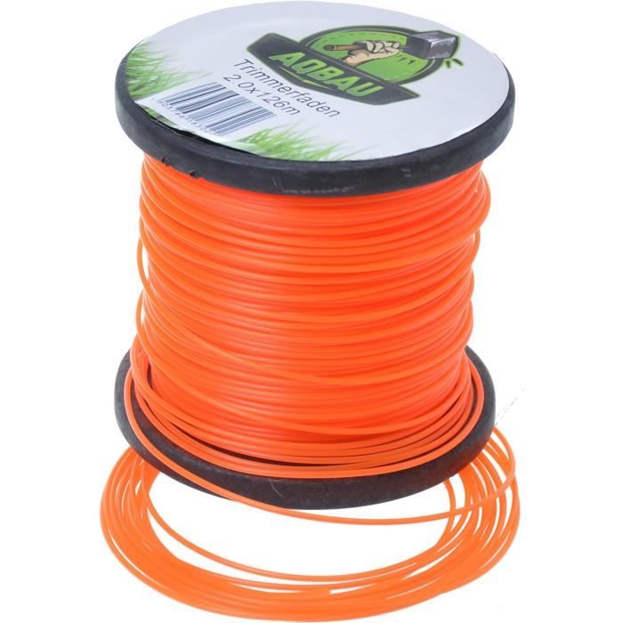 Fil de Coupe Nylon Rond 2,0 mm x 126m Bobine de Tondeuse Trimmer Fil de ...