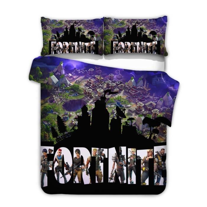 Fortnite Game Fortress Night Taille de l'UE Lit double Housse de ...
