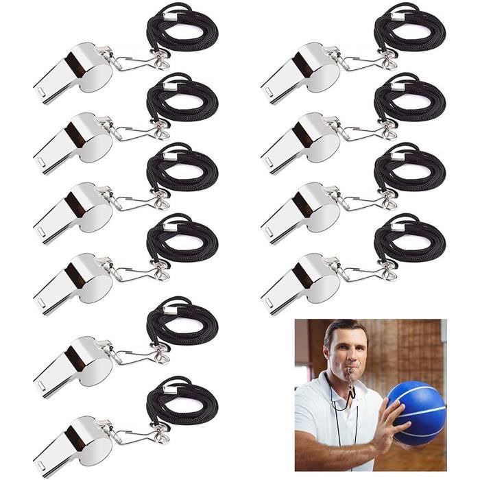 Sifflets en acier inoxydable - 10 sifflets de sport - Durable - Léger ...