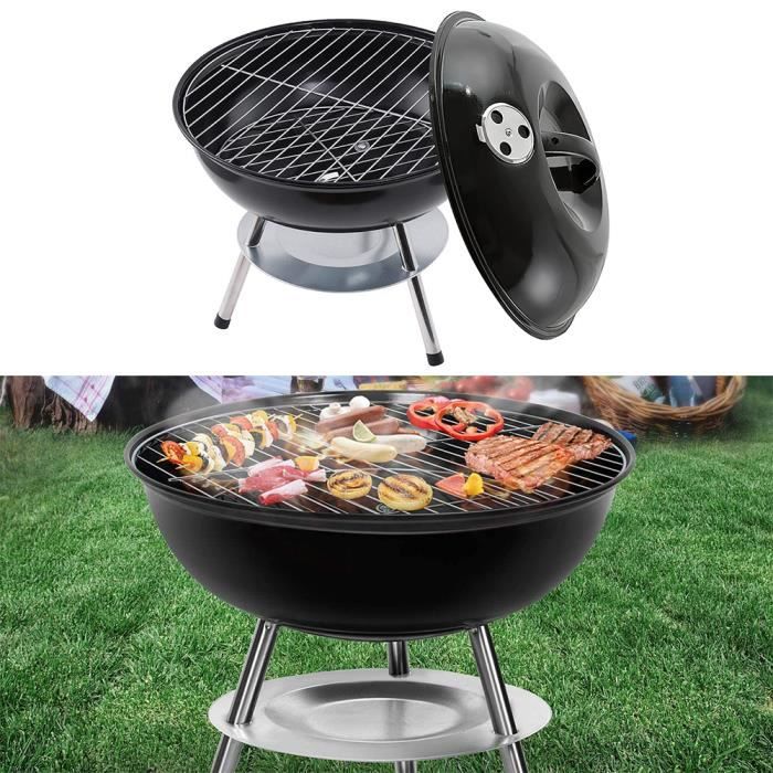 Grille de barbecue ronde, BBQ Mobile Barbecue Grill Portable de Jardin ...