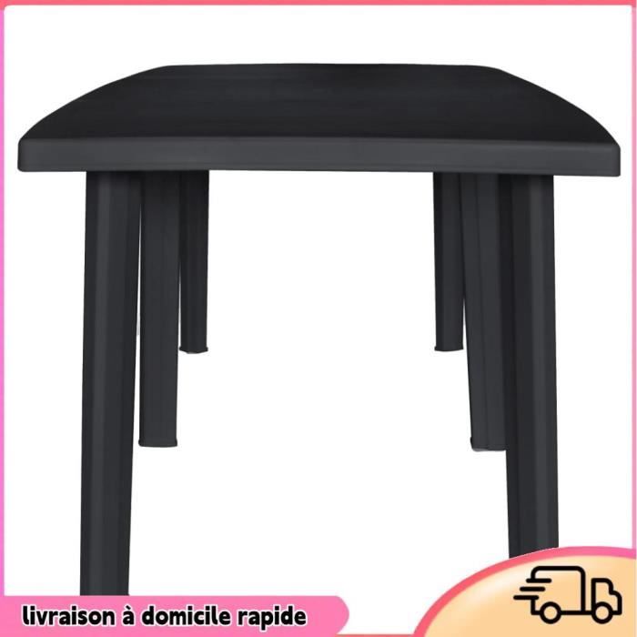 Cocosity Table de jardin Anthracite 216x90x72 cm Plastique ...