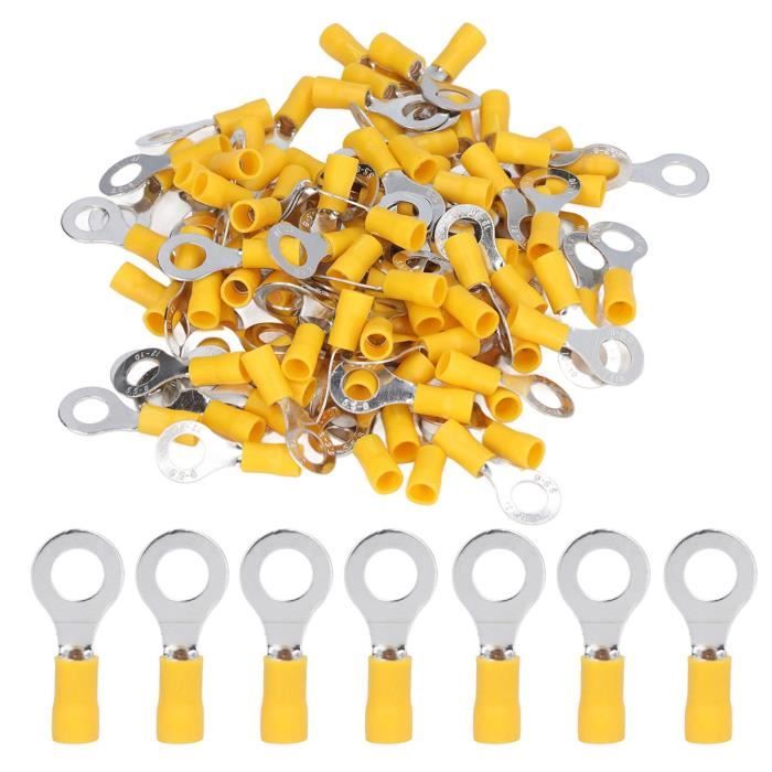 EJ.life Cosses à sertir à anneau 100 pièces bornes à anneau isolées connecteurs à sertir de fil ...