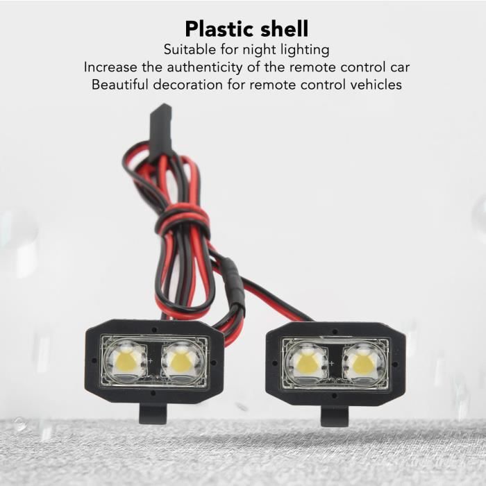 TIM® Zerone phare LED RC Phare RC 4 LED blanc éclairage couleur boîtier en plastique connecteur ...