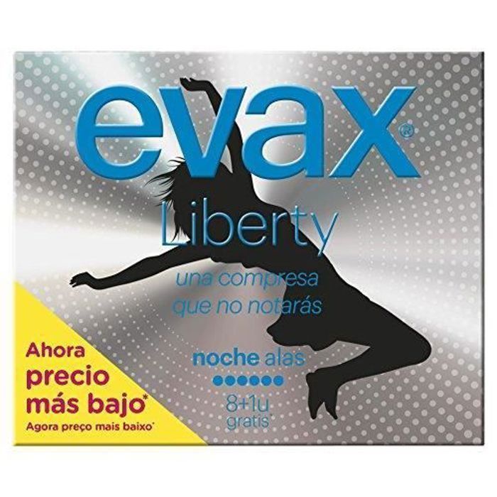 Serviettes hygiéniques EVAX Liberty nuit Normal avec ailes - Lot de 9 ...