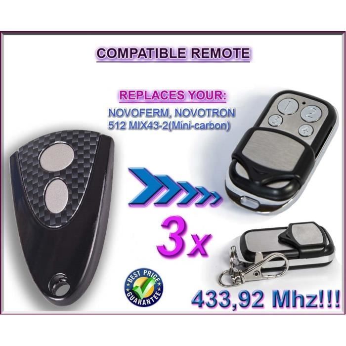 NOVOFERM/NOVOTRON 512 MIX43 – 2 (Mini Carbon) compatible Télécommande à ...