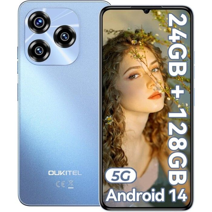 5G Smartphone Oukitel C50, 24Go (8+16) RAM /128Go ROM, 6.8" HD+ 5150mAh ...