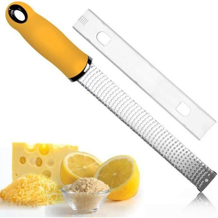 Râpe à Fromage en Inox Lemon Parmesan Zester Outil Cuisine + Couverture ...