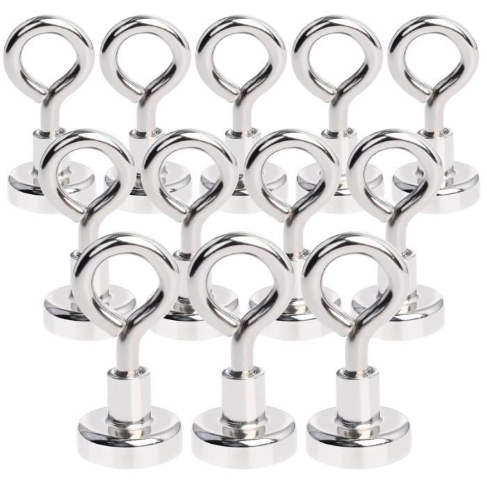 10Pcs Aimant Puissant, Crochet Magnetiques Diamètre 20Mm 10Kg Force ...