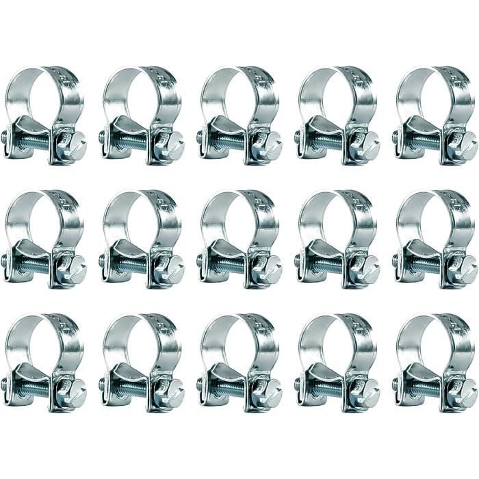 15 Pièces Collier de Serrage Métallique Inox 13-15mm Colliers Serrage ...