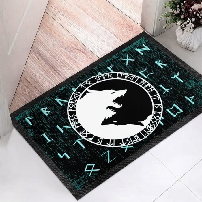 Mythologie Scandinave Imprimé En 3D Rune Médiévale Yin Yang Loup Tapis ...