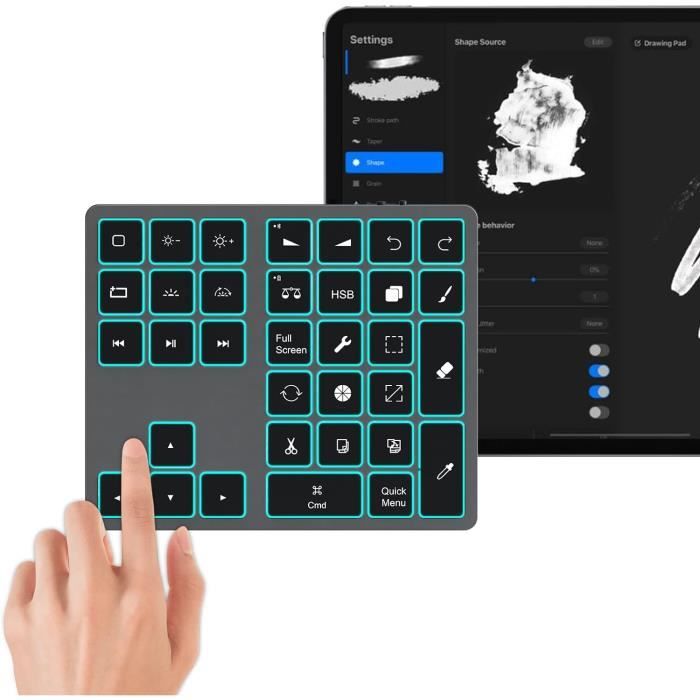Clavier Bluetooth Rétroéclairé Pour Ipad Procreate Clavier Rechargeable Pour Procreate Et ...