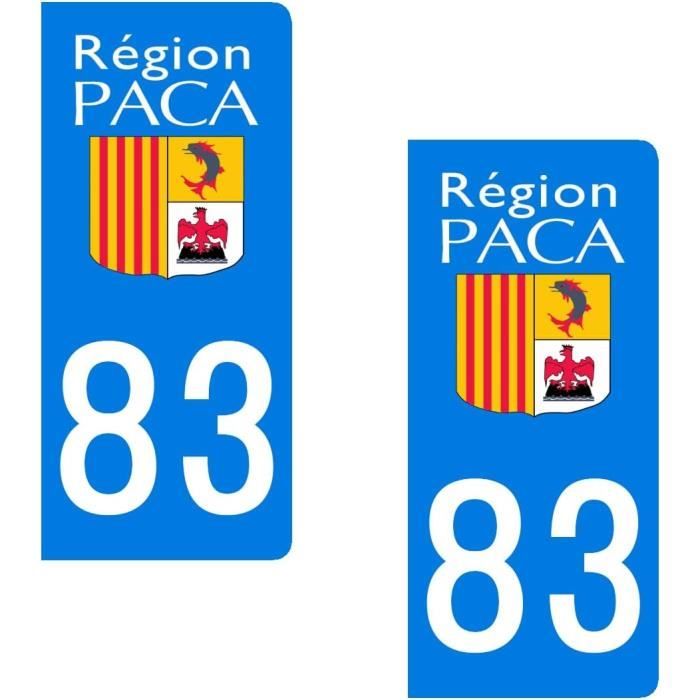 Stickers Plaque Immatriculation Département 83 Region Paca Autocollant ...