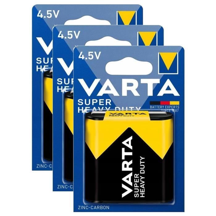 Lot de 3 Blisters x 1 Pile Plate Zinc-Carbon Superlife 4.5V 3R12 ...