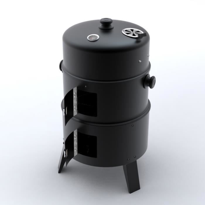 Barbecue BBQ rond américain Smoker fumoir bois ou charbon - Cdiscount ...