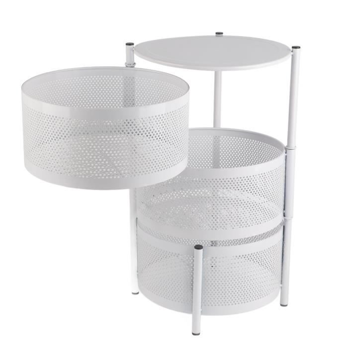 Vvikizy Etagère de Rangement de Cuisine Rotative en Métal avec Panier ...