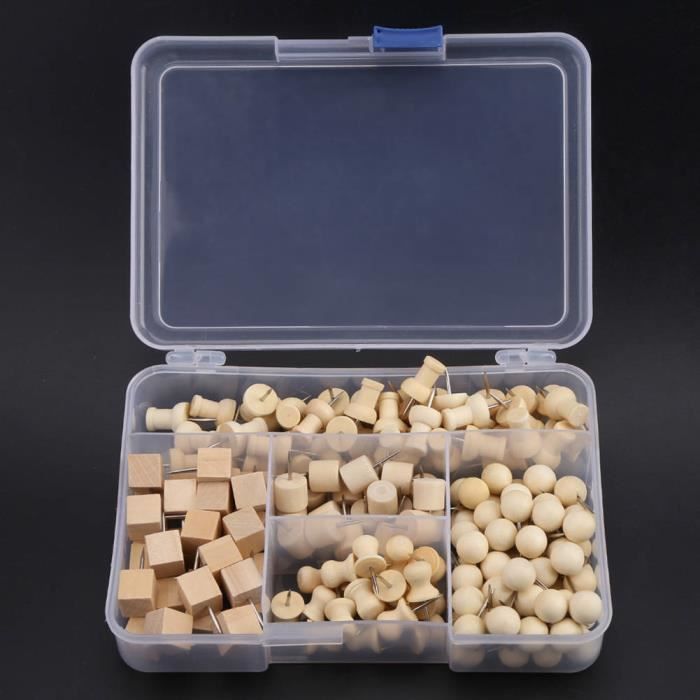 YOSOO épingle à dessin 180pcs Nautral punaise en bois punaise punaise ...