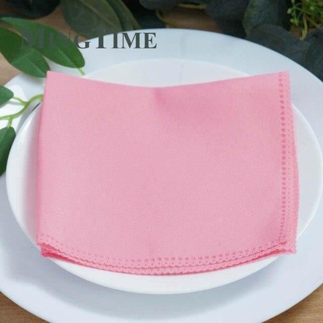 SERVIETTE DE TABLE,Pink--Lot de 10 serviettes de table en lin et ...