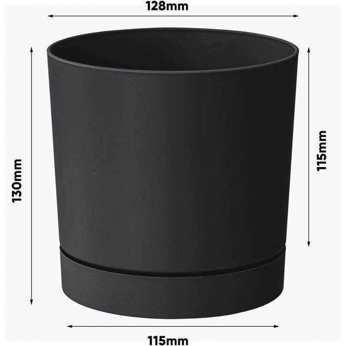 Cache-Pot Fleuri - 13 x Ø 12,8 cm - Pot de Fleur avec Soucoupe Ronde ...