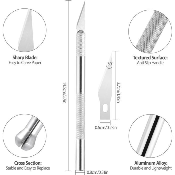 Precision Cutter 2 Scalpels avec 50 lamesCouteau pour Loisirs Créatifs ...