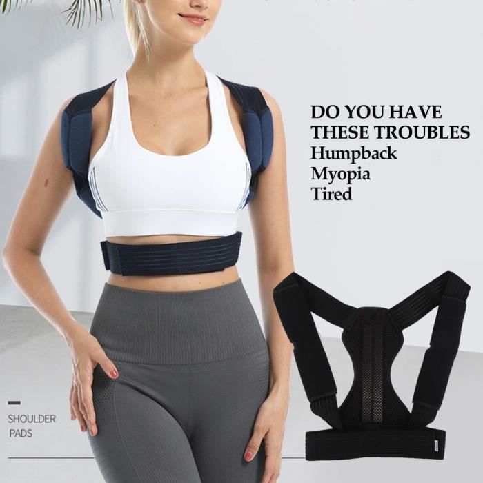 Qiilu Support de dos Correcteur de Posture Réglable Redresseur de Dos ...