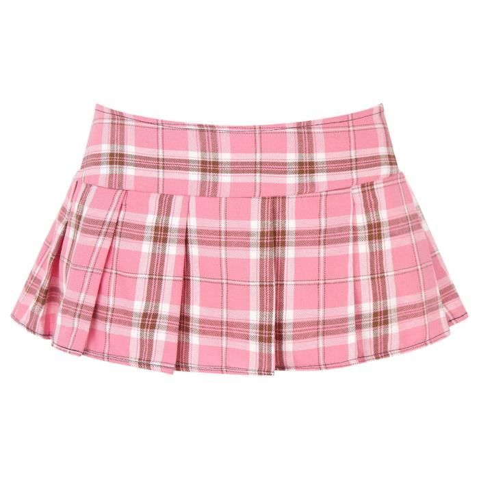 Yizyif Femme Mini Jupe Ecossaise Courte Sexy Jupe Plissée Été Costume