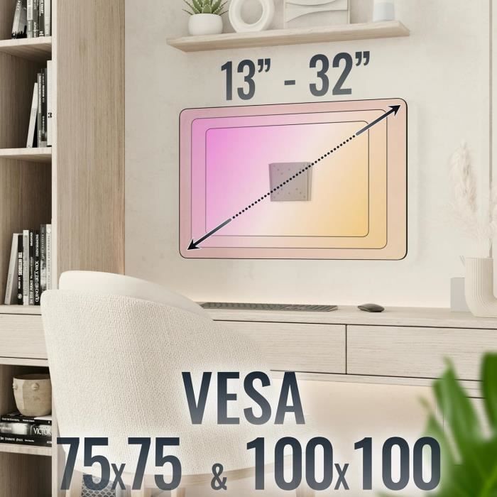 Nornward Support Mural Écran Pc Fixe Plat Ultra-Slim F0311 Universel 13 ...