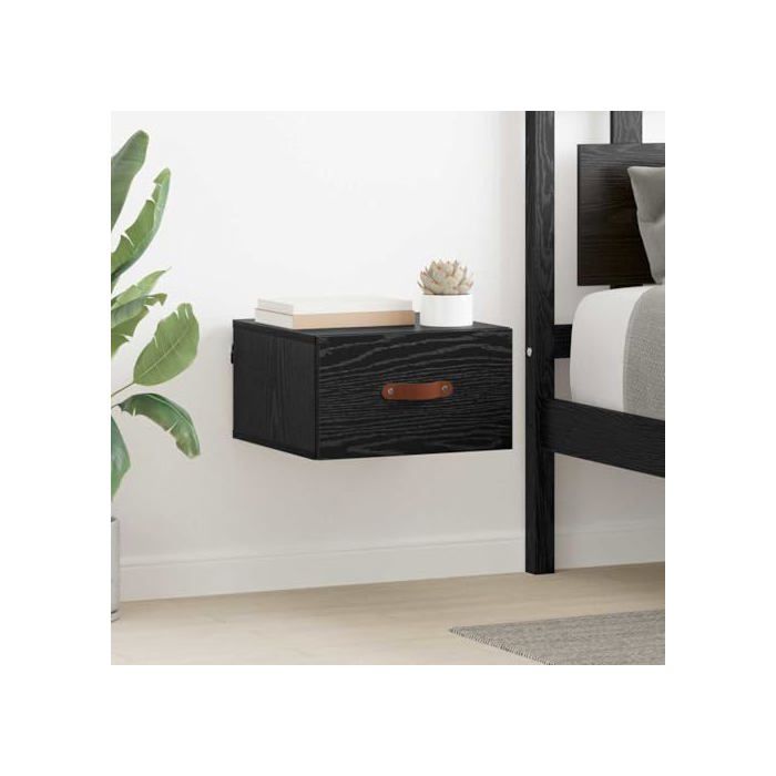 Meuble de chevet mural - vidaXL - Chêne noir - 35x35x20 cm - Bois d ...