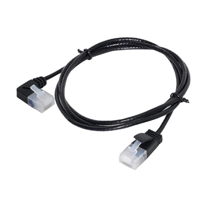 Câble Ethernet RJ45 ultra fin Cat6 à angle droit vers droit UTP Câble ...