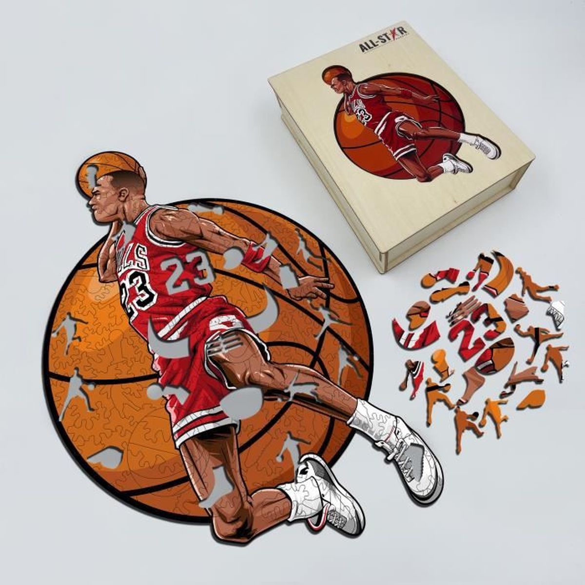 ALL STAR Puzzle en bois Michael Jordan basketball NBA 29.5 x 41.5 cm ...